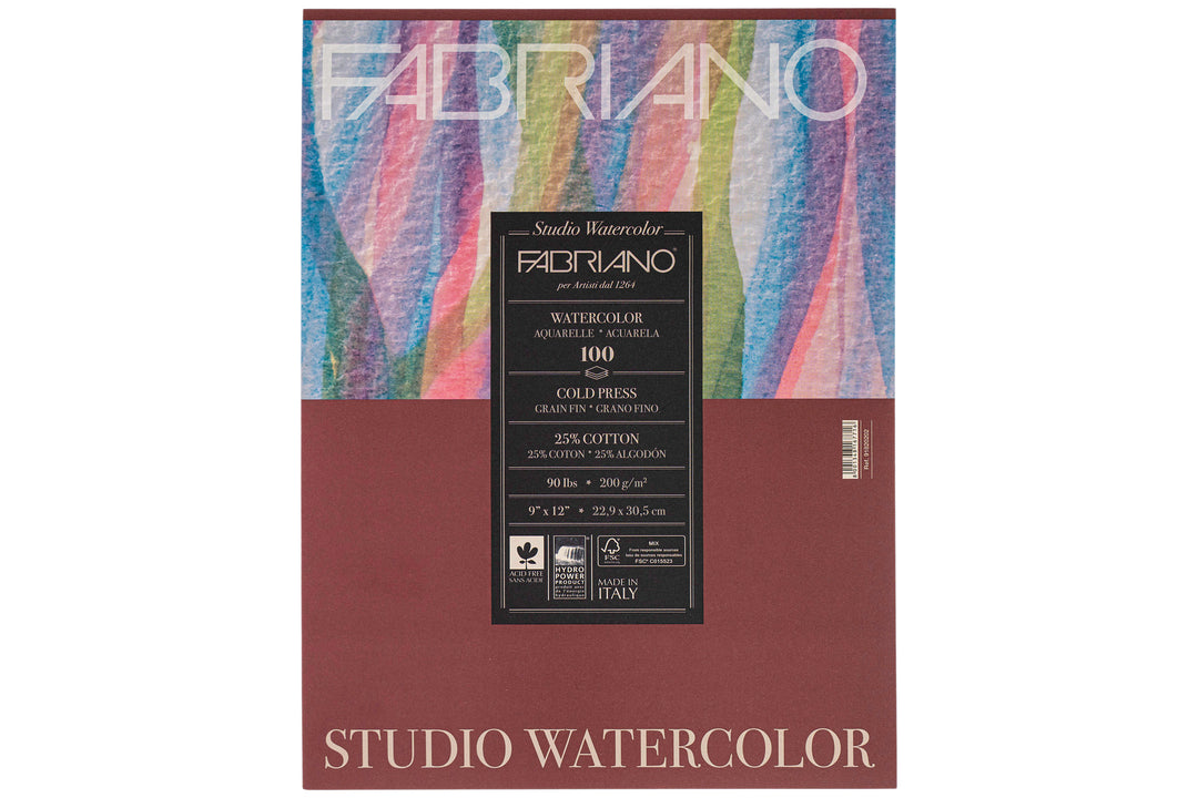 Fabriano Studio Watercolor Paper, 90#, 100 Sheet Pack – St. Louis Art ...