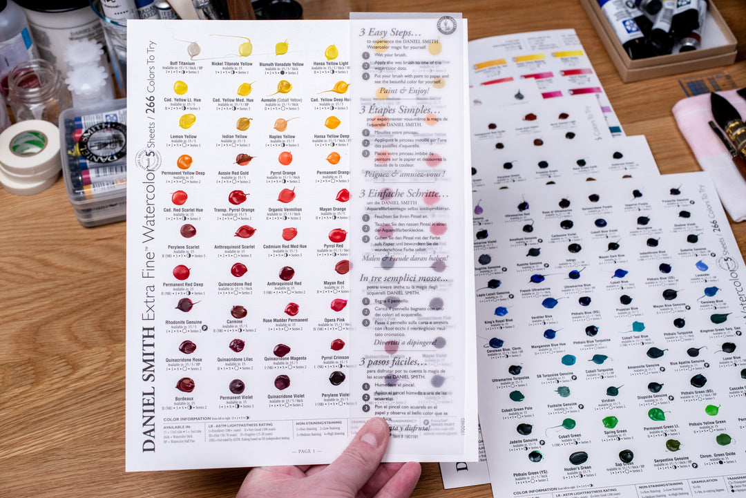 DANIEL SMITH | Extra Fine Watercolor Dot Card, 266 Colors + Gouache ...