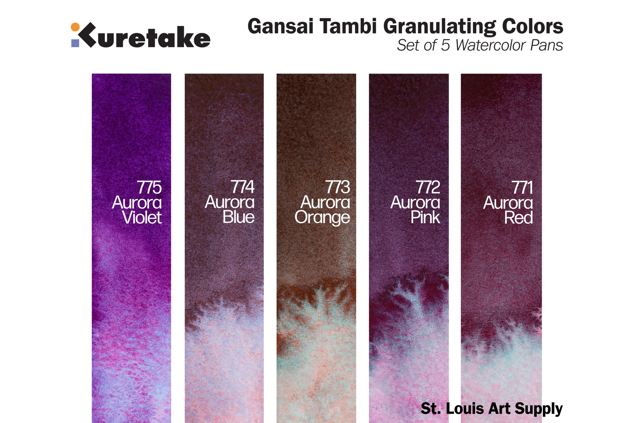 Gansai Tambi Granulating Colors, Five-Color Set #1 – St. Louis Art Supply