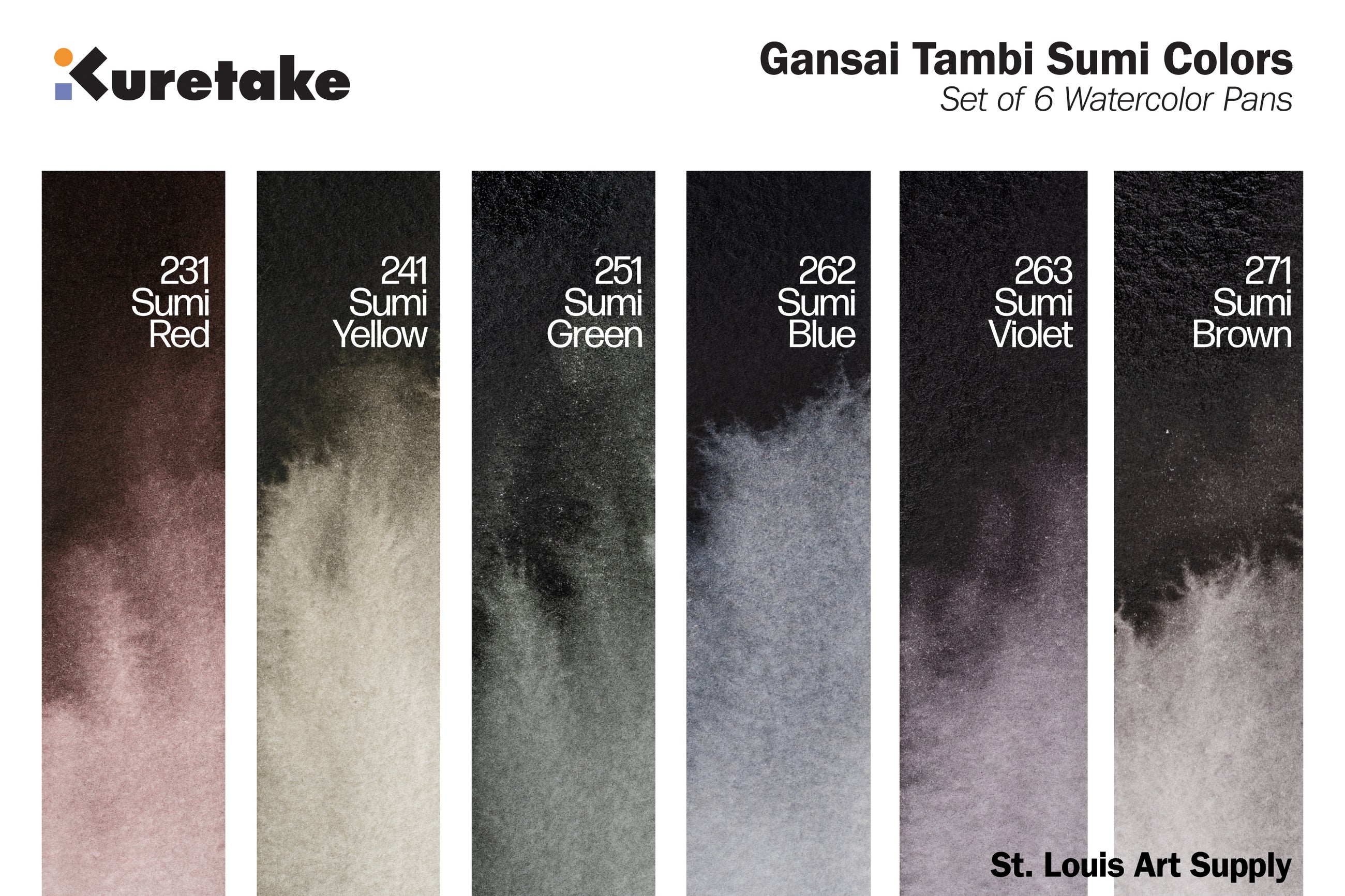 Gansai Tambi Sumi Colors, Set of 6 – St. Louis Art Supply