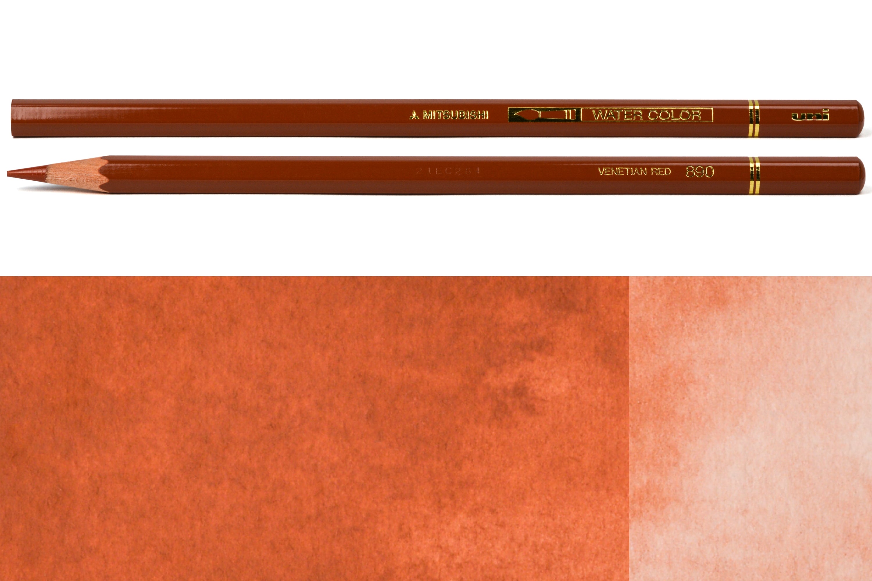 Uni Watercolor Pencils, #890 Venetian Red – St. Louis Art Supply